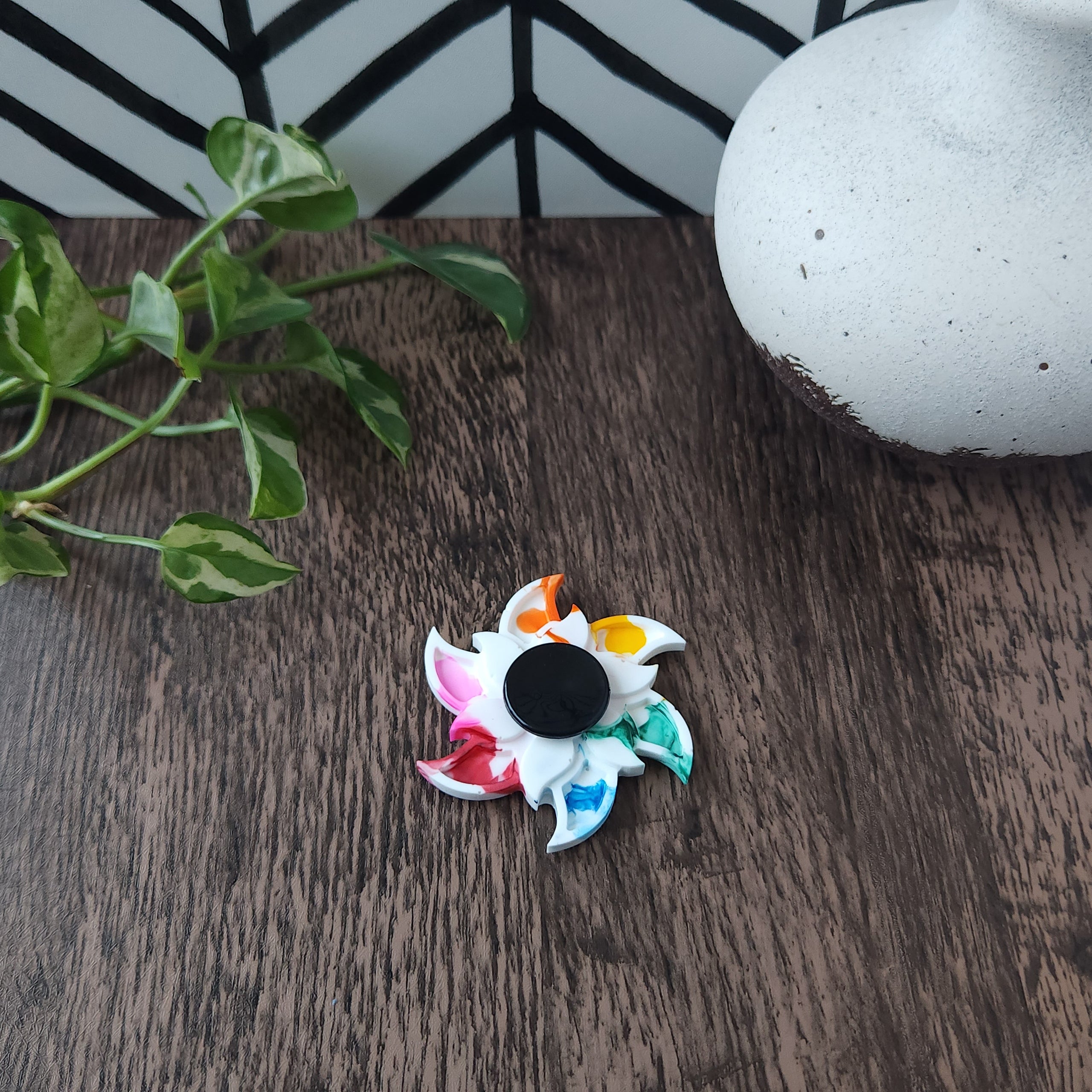 Rainbow/White Fidget Spinner | Handmade By Bek